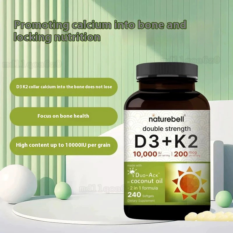 NatureBell Vitamin D3+K2, 240 Softgels - Bone, Heart, Immune, & Calcium Support-Healthy ...