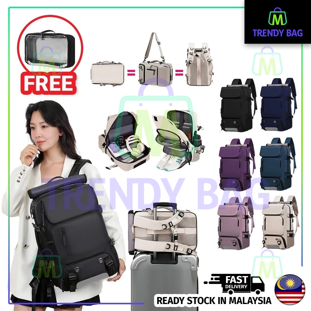 Travel Backpack 3 Ways Carry Duffel Water Resistant Shoes Compartment ...