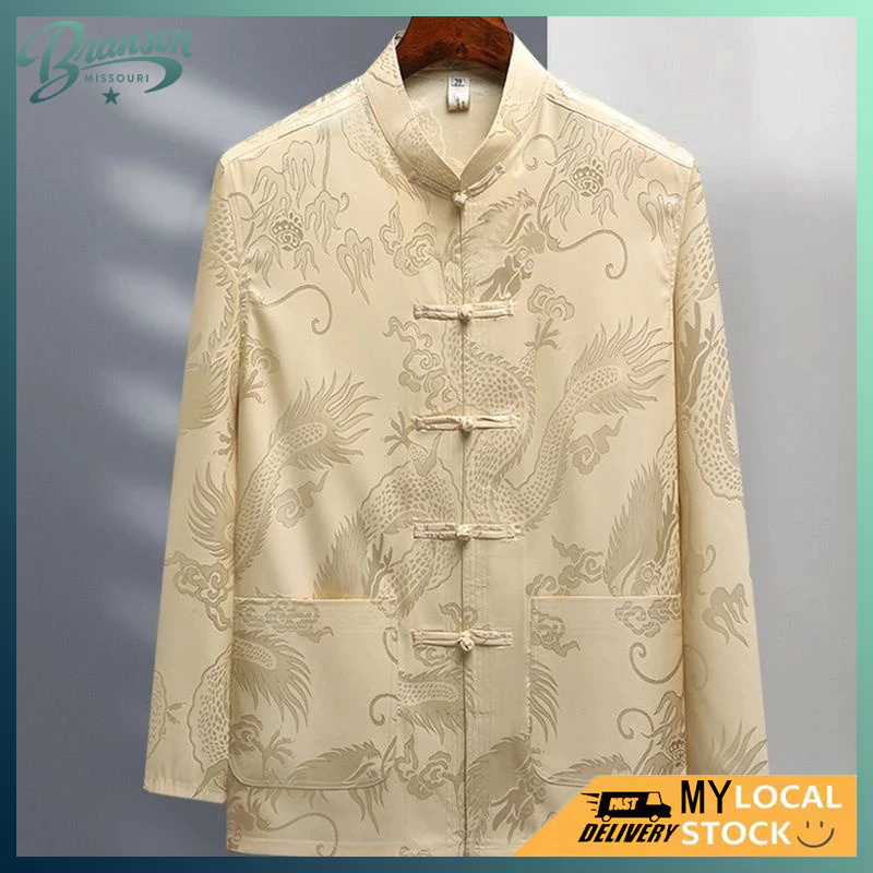 💥(Ready Stock 24-hour shipping)唐装男长袖汉服 Men Da Long Traditional long ...