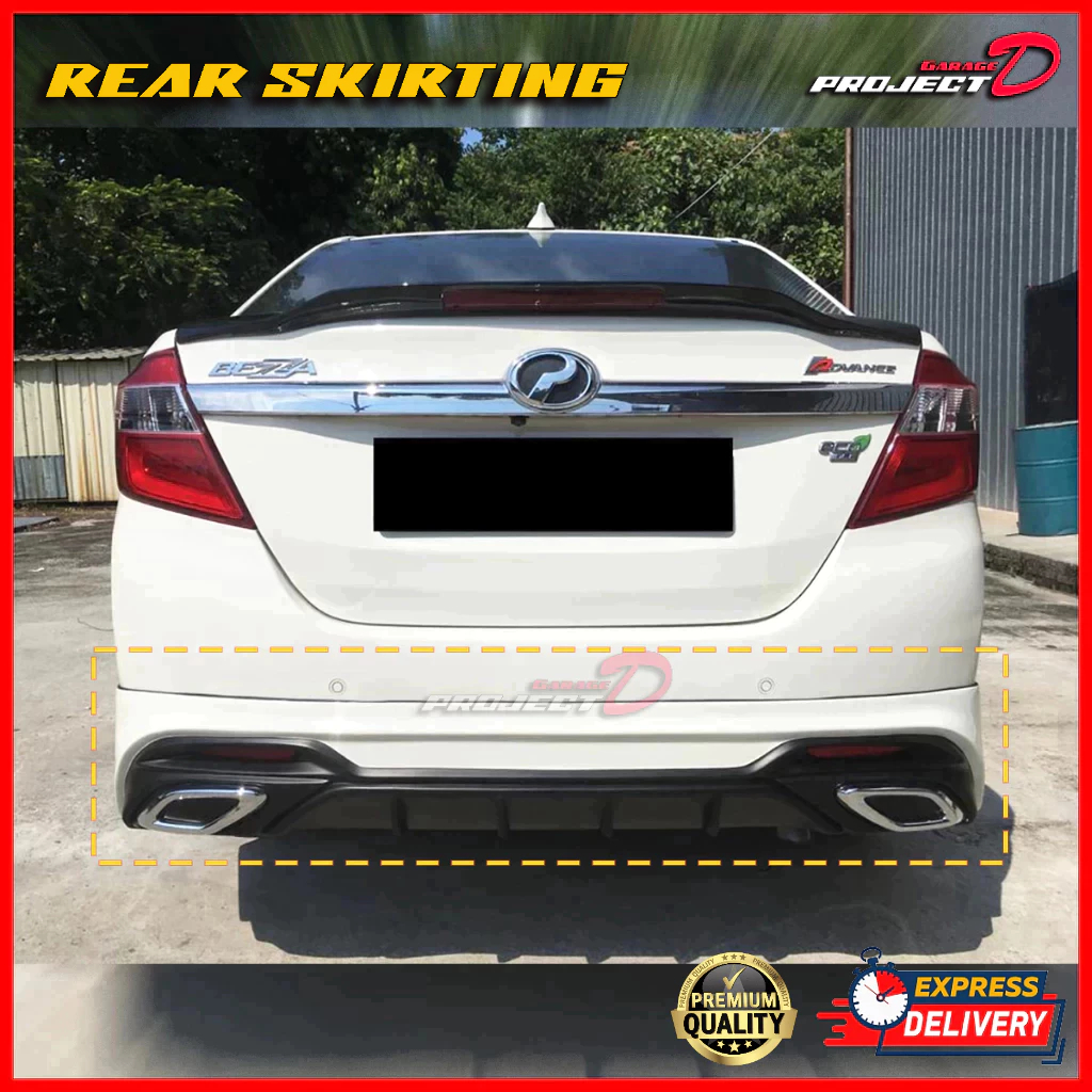 💥Ready Stock💥 Perodua Bezza 2016~2019 D68 V2 PU Rear Skirting ( Without ...
