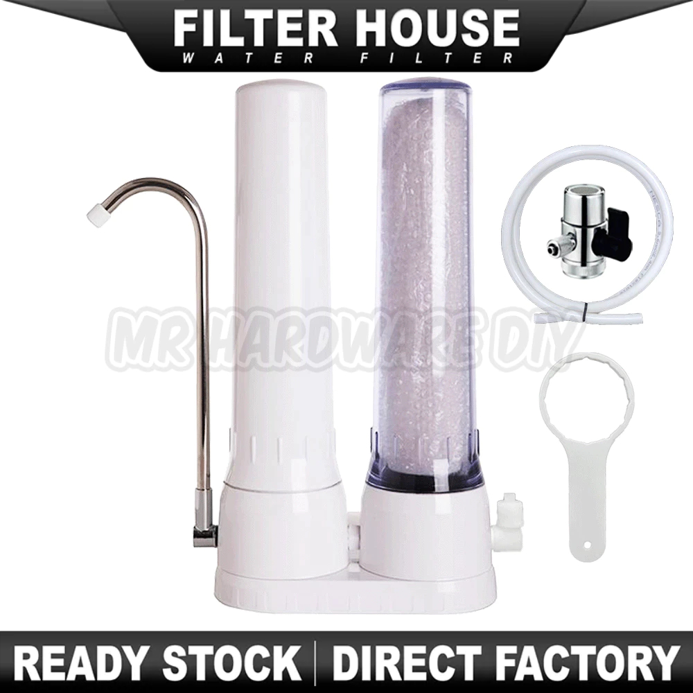 NESCA Indoor CTC Single / Double Slim Water Filter Housing Set - Ceramic & Activated Carbon ...