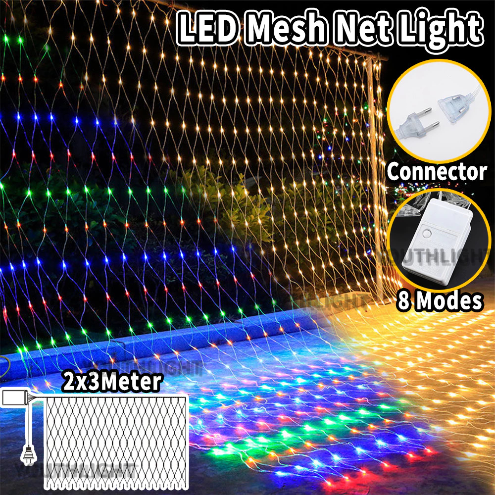 New Lampu Raya Lampu Hiasan 3x2Meter Net Lights Fairy Ramadan Light ...