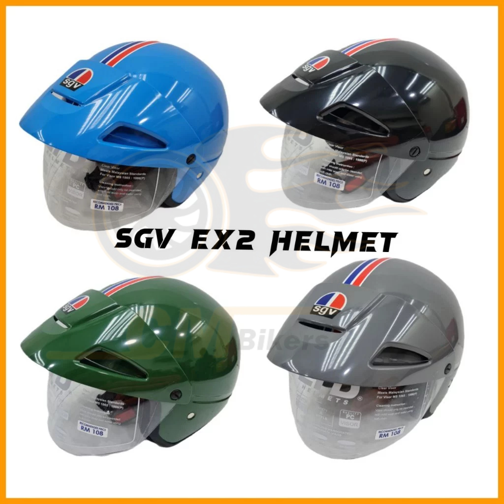 SGV HELMET SGV EX2 Topi Keledar SGV With Clear Visor Ready Stock (ada ...