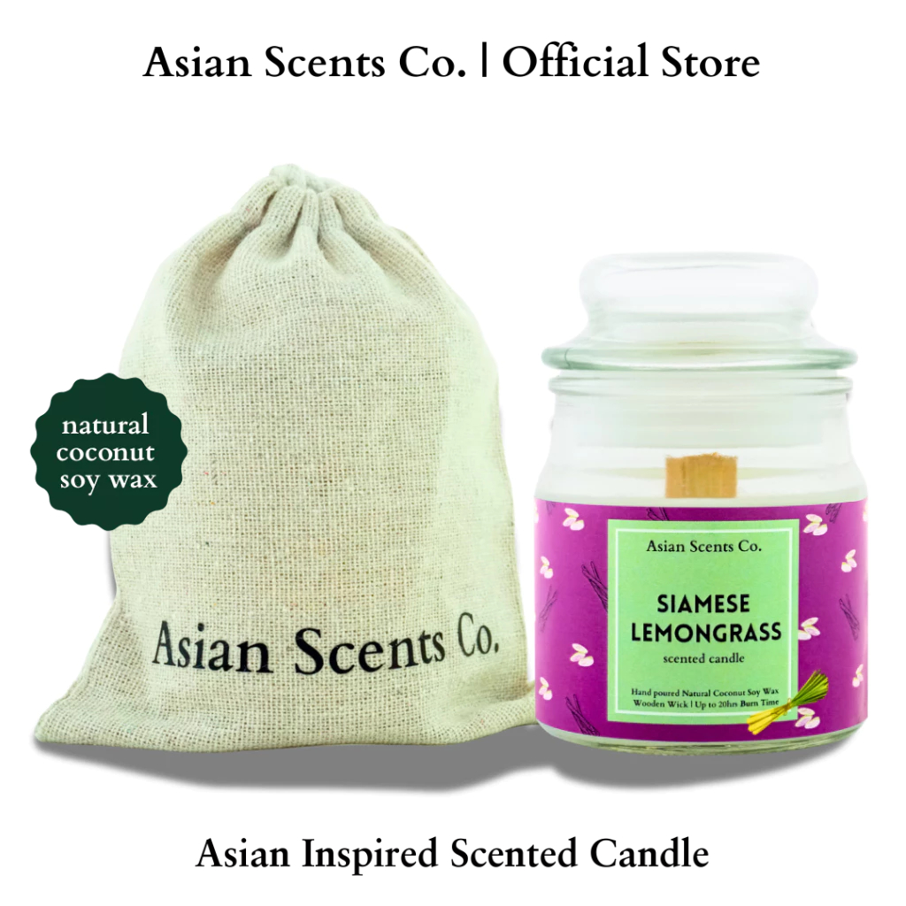 Asian Scents Co. Siamese Lemongrass Travel Size Scented Candle (80g ...