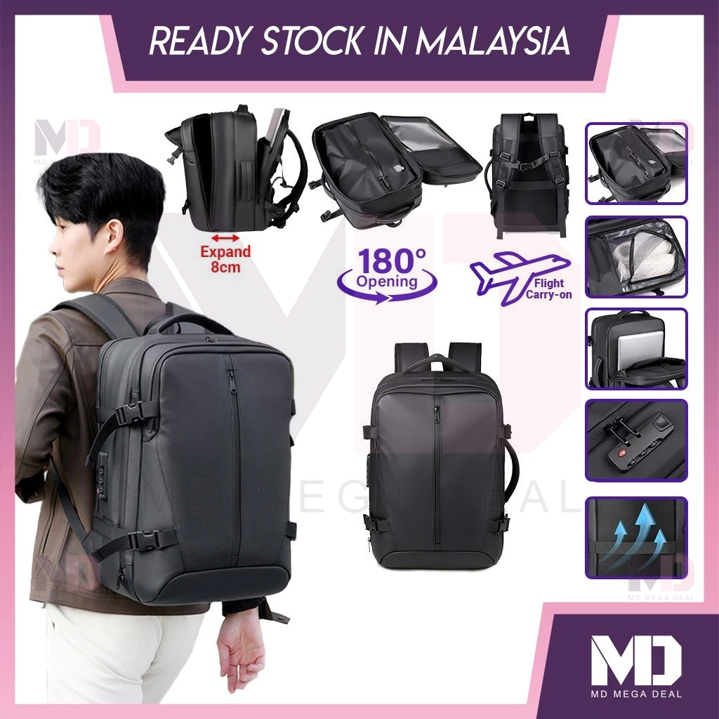 《Mega Deal》Vexus Backpack Bag Upgraded Vacuum Expandable Laptop Beg Galas Big Capacity Water ...