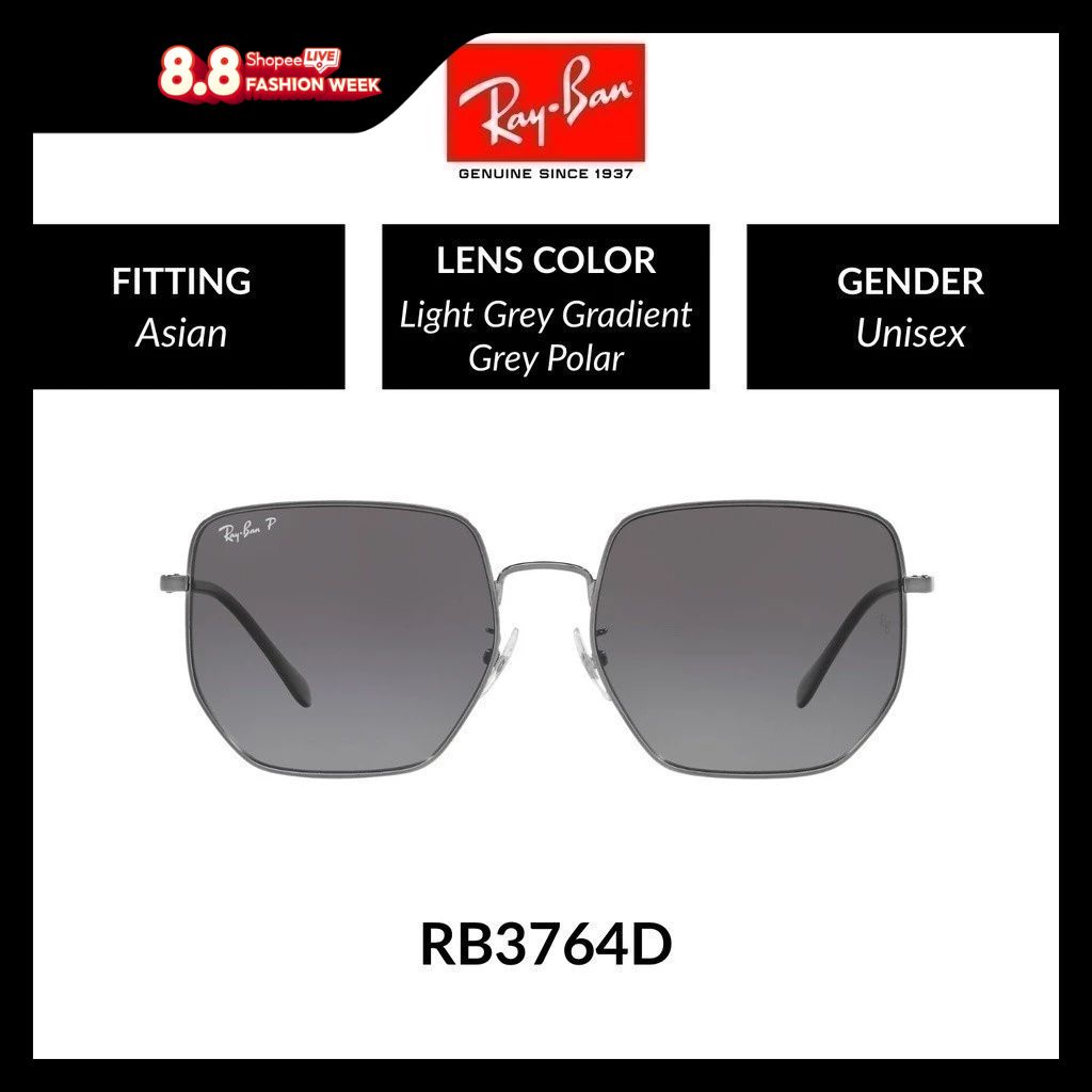 Ray-Ban RB3764D 004/T3 Unisex Asian Design Sunglasses Size 59mm ...