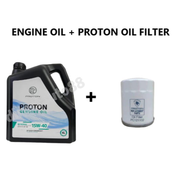 PROTON 15W-40 MINERAL ENGINE OIL 4L MINERAL EXCEEDS API SN 15W-40 ...