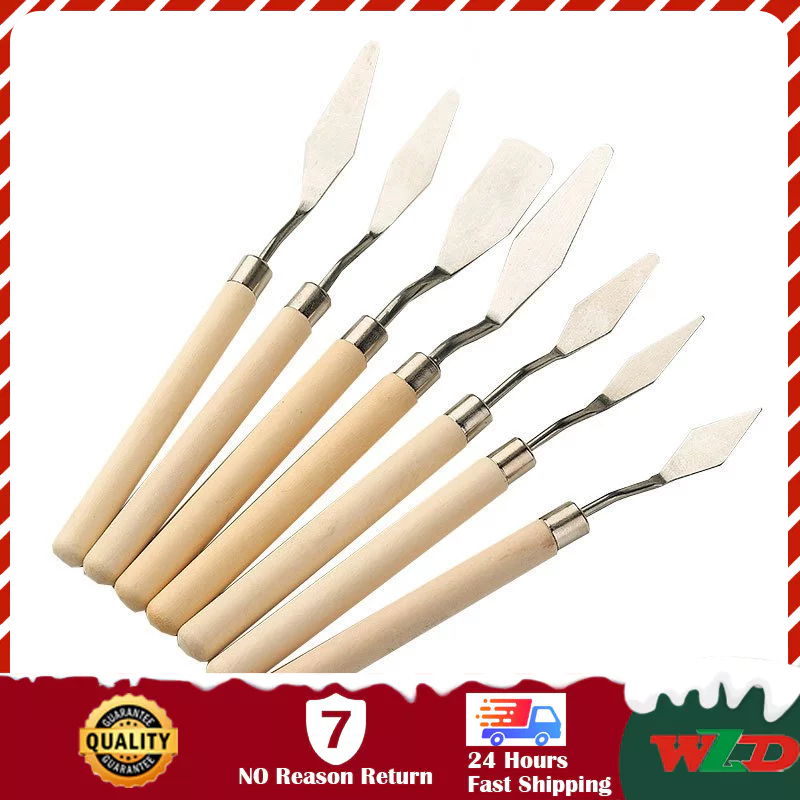 7 PCS Stainless Steel Oil Painting Scraper Set Acrylic Gouache Art ...