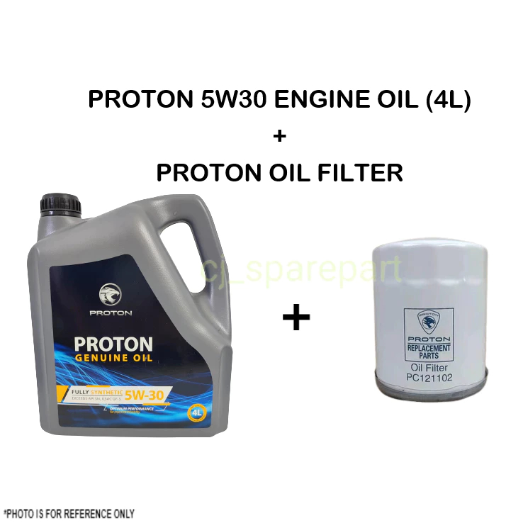 PROTON 5W-30 ENGINE OIL 5W30 4L FULLY SYNTHETIC + PROTON OIL FILTER ...
