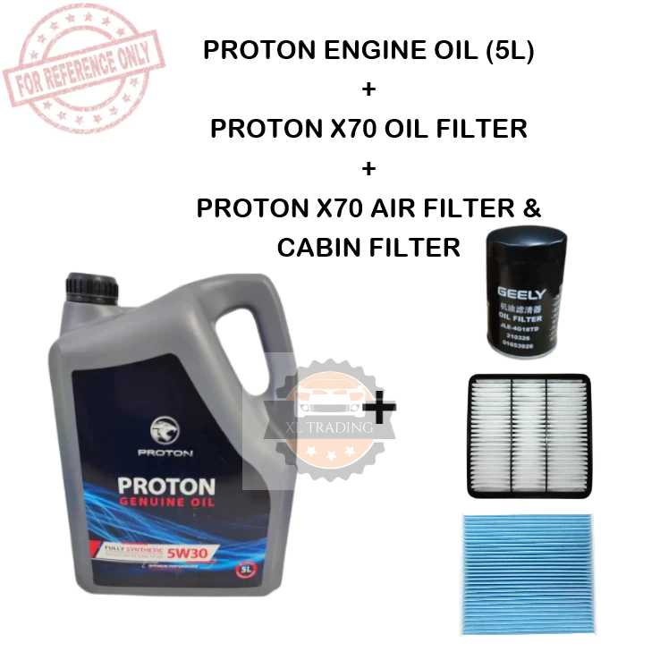 PROTON 5W30 ENGINE OIL 5W-30 5L FULLY SYNTHETIC + X50 X70 OIL FILTER ...