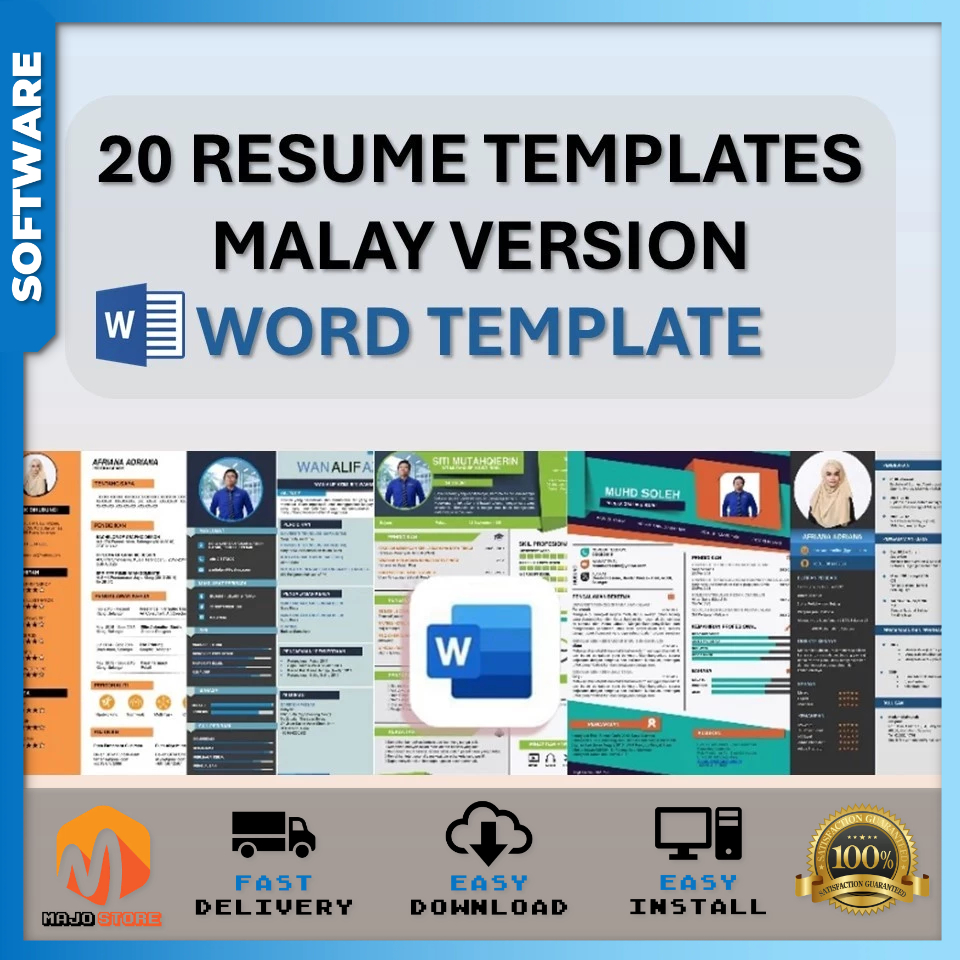 Resume Template 20 Sets Malay Version Professional Resume CV Templates ...