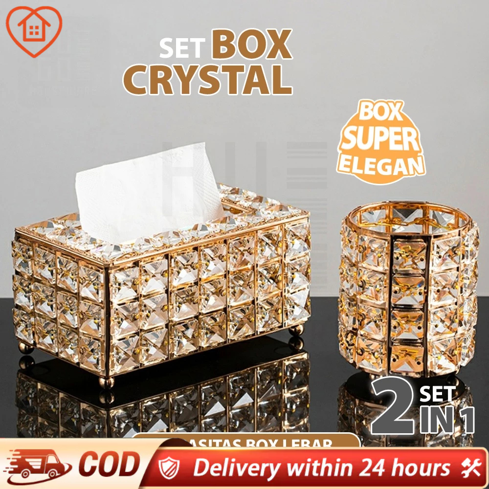 📣LOWEST PRICE📣Gold Crystal Tissue Box Kotak Emas Tisu Emas Kotak Tisu ...