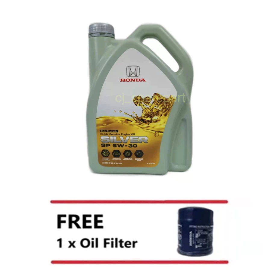 HONDA SP 5W-30 SEMI SYNTHETIC ENGINE OIL 5W30 4L + HONDA OIL FILTER 1 ...