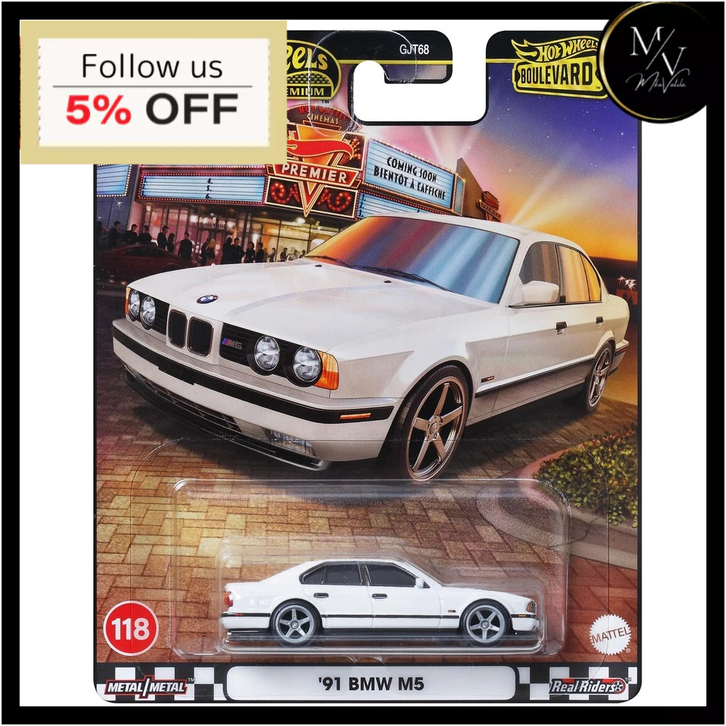 Hot Wheels Boulevard '91 BMW M5 Toy Car - Miniature Vehicle for Ages 3 ...