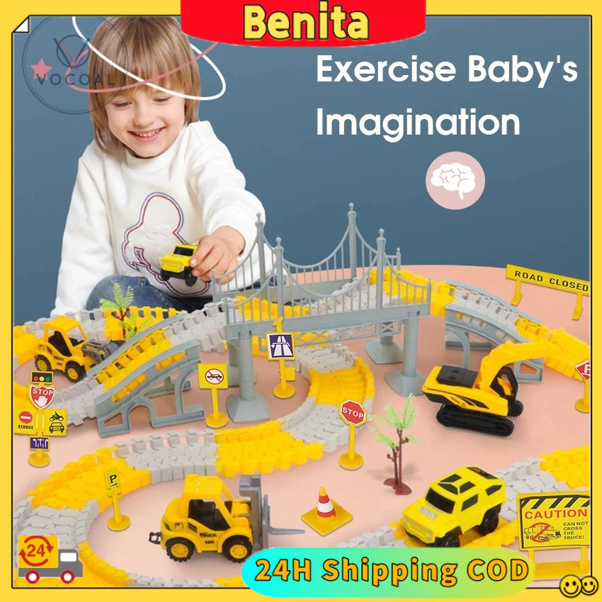 Electric Train DIY Rail Toy Set for Kids Electricity Track Car Toys ...