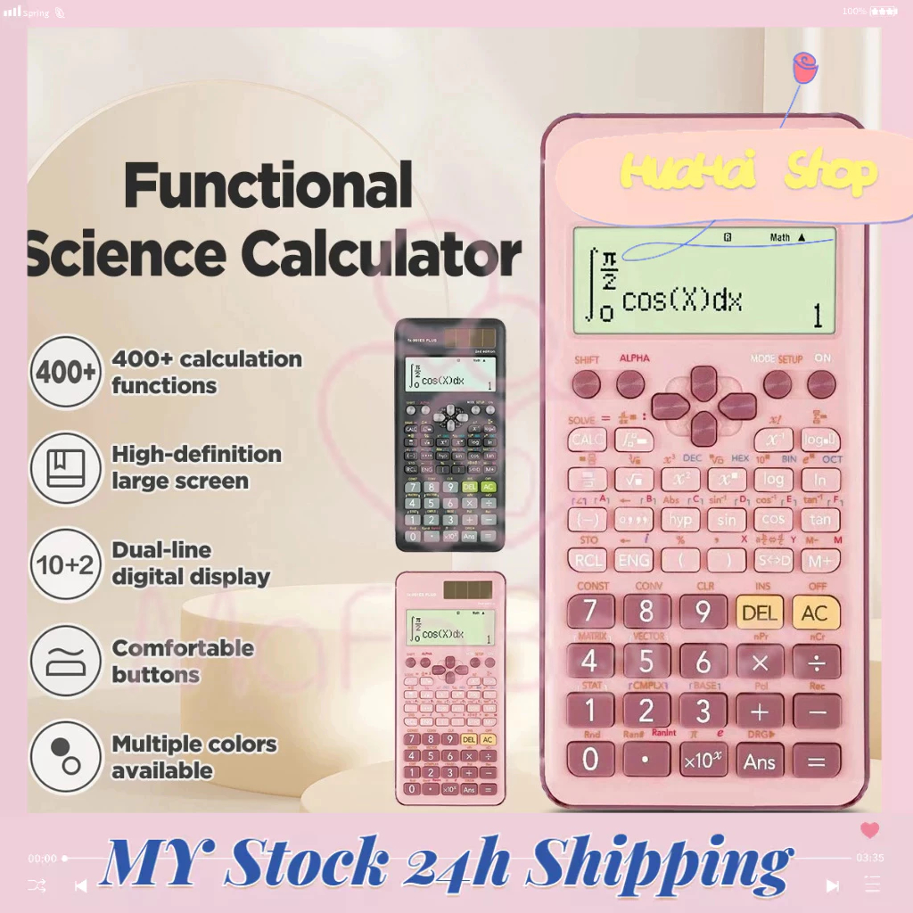 MafaBabe Scientific Calculator FX991ESPLUS Solar portable rechargeable ...