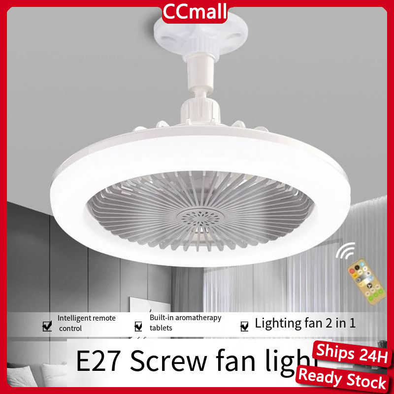 Ceiling Fan with Lights Fan Lamp 21W E27 Base Round Mini Fan Lamp 85 ...