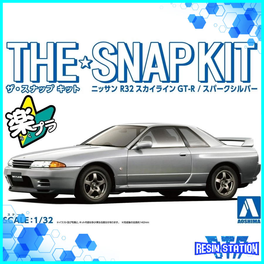 Aoshima 1/32 Nissan R32 Skyline GT-R (Spark Silver) Plastic model kits ...