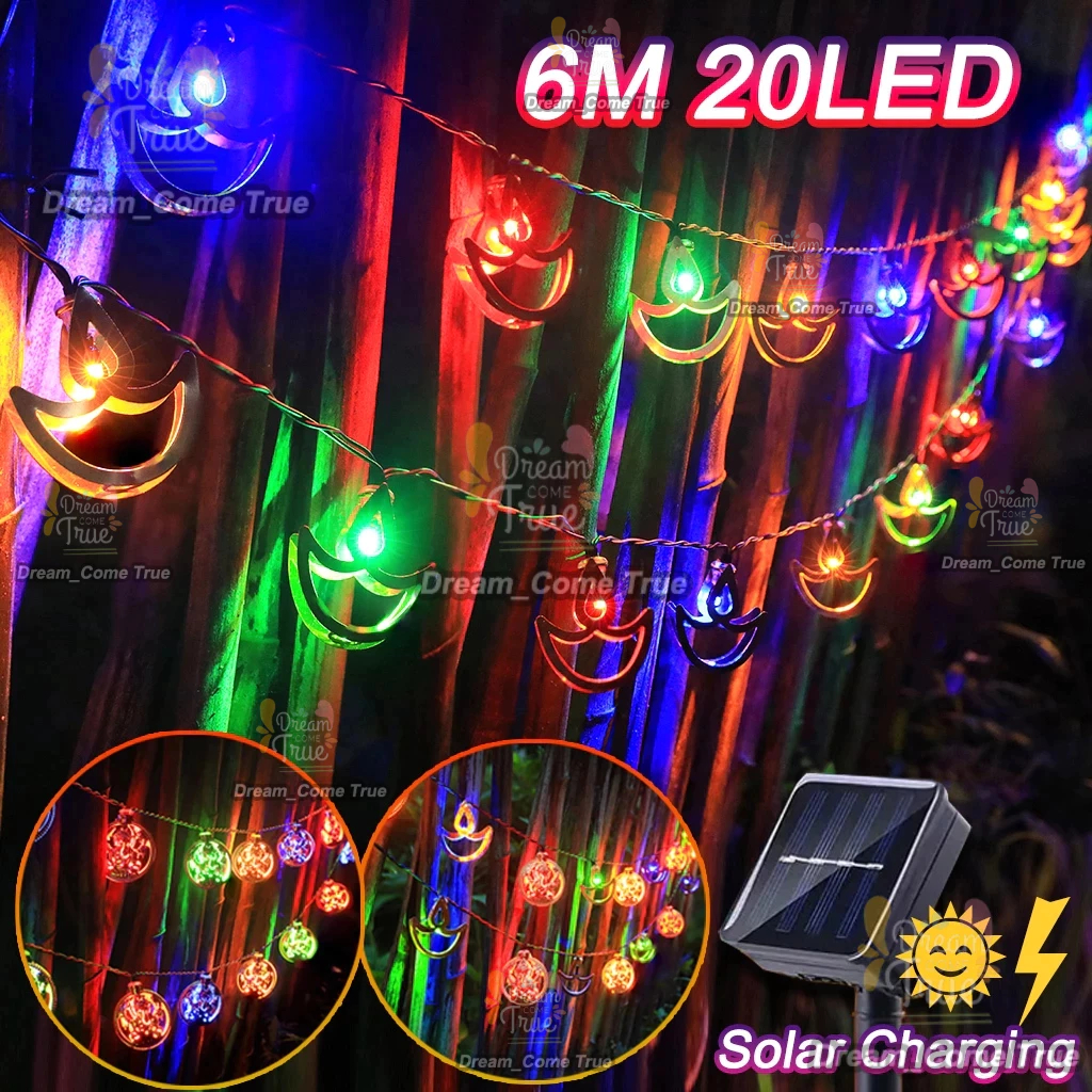 6M Solar Deepavali light 8modes 20LED LED Diwali Light outdoor ...