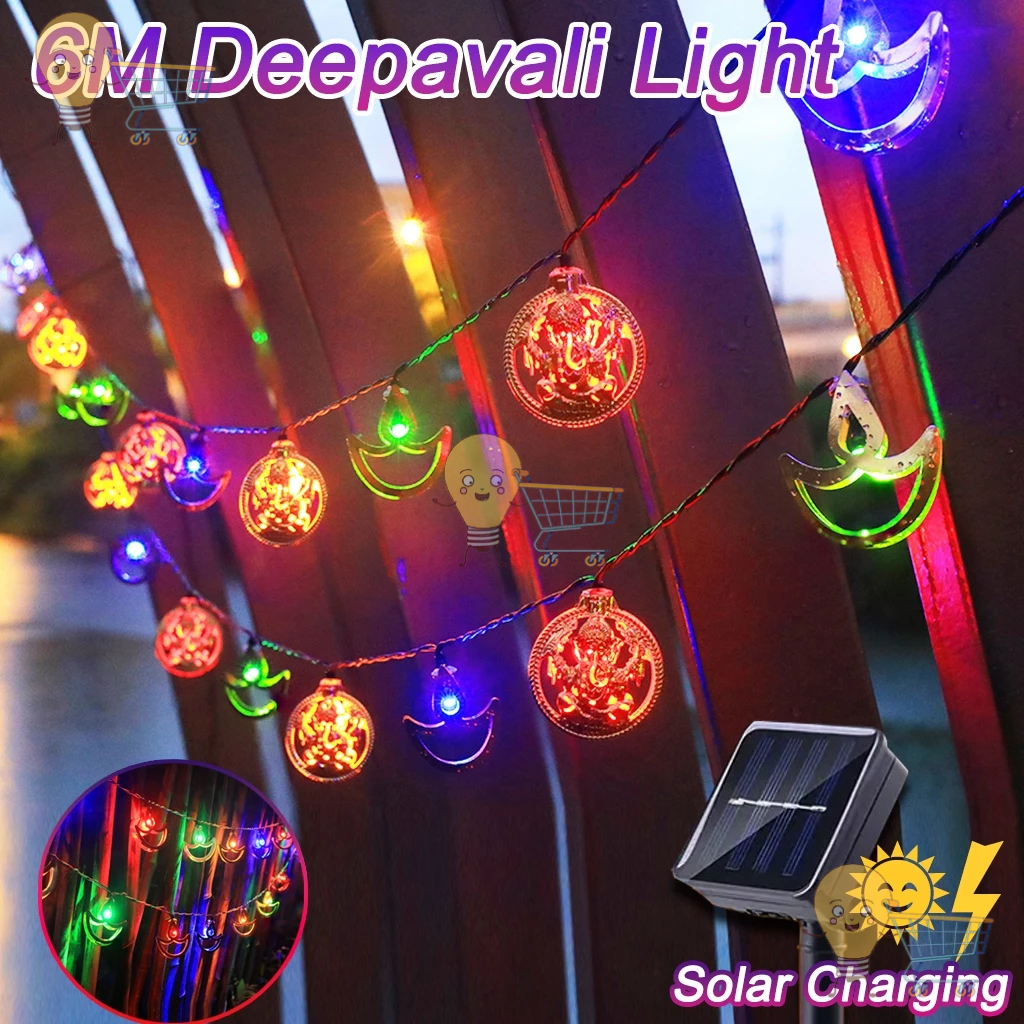 6M 20LED Lampu Solar Deepavali light 8modes LED Diwali Light outdoor ...