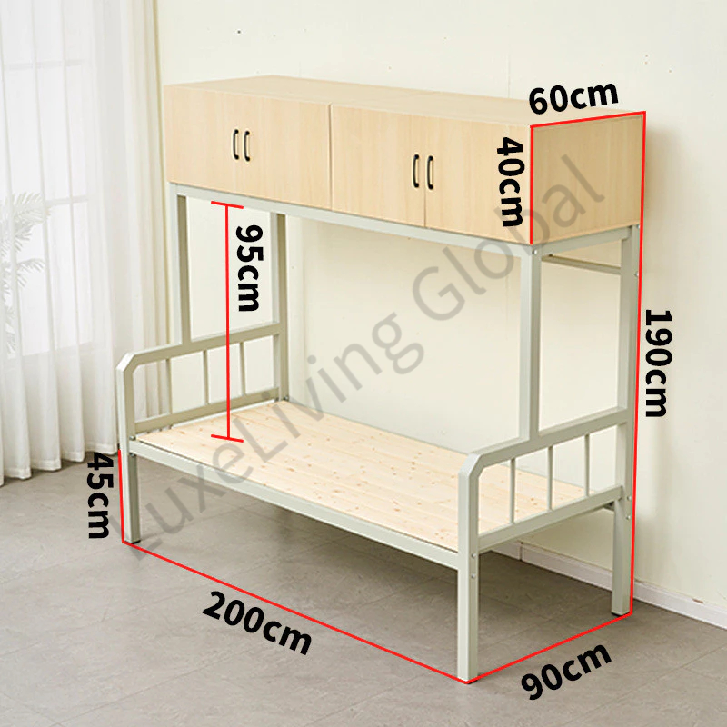 Upper cabinet, lower bed with storage cabinet, integrated bed, wrought ...