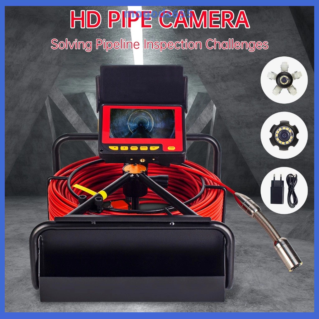 50M DVR 16GB Card 8500mAh HD Pipeline Camera IP68 Industrial Drain ...