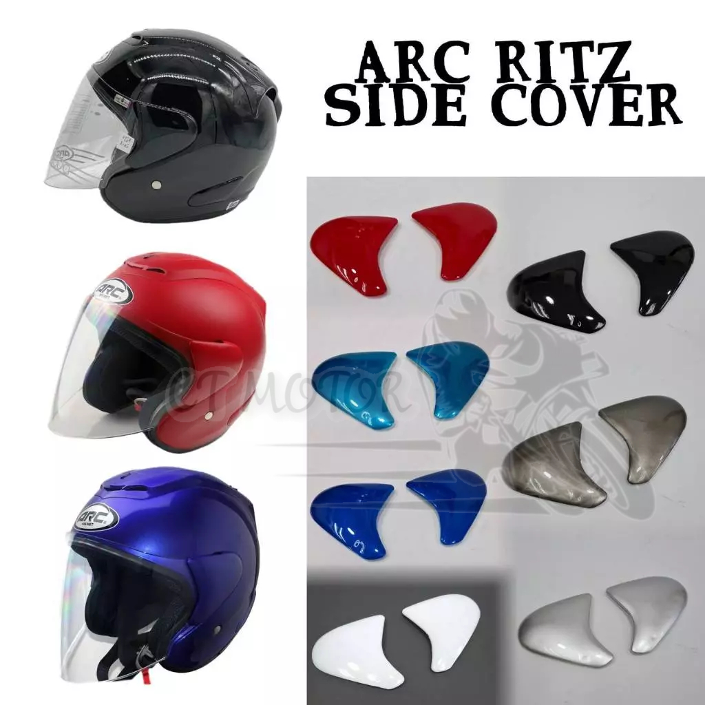 HELMET ARC RITZ SIDE COVER SET With Gear Base ( Left + Right Pair ...