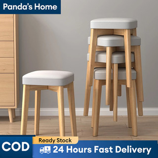 Panda Solid Wood Simple Round Chair Coffee/Makeup/Dressing/Dining/Study ...