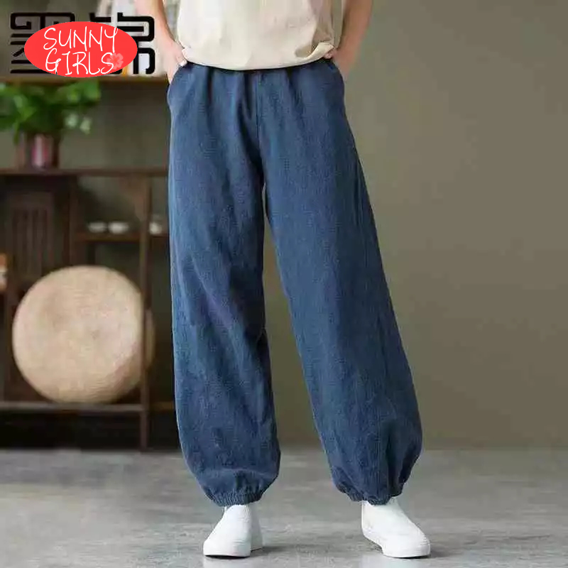 Cotton and linen lantern pants, thin lantern pants, new artistic and ...