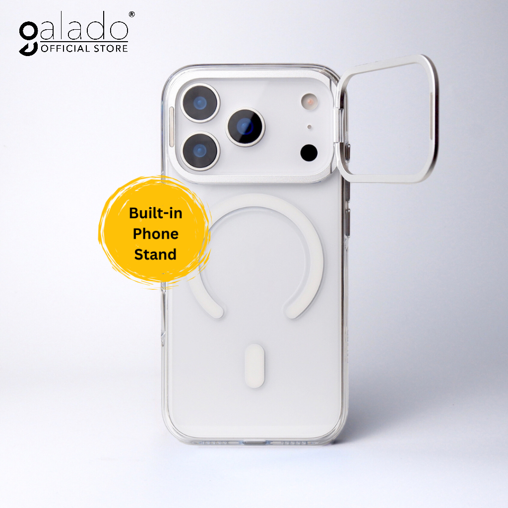 GALADO Titus Stand Case for iPhone 17/16/15/14/13 Pro Max (Clear Anti ...