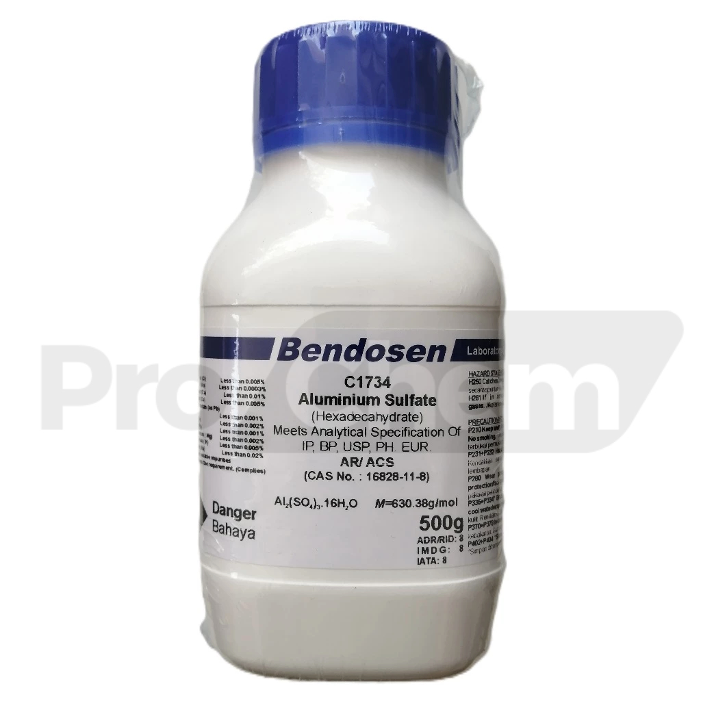 Aluminium Sulfate 16H2O AR Bendosen 500g [CAS No. 16828-11-8] | Shopee ...