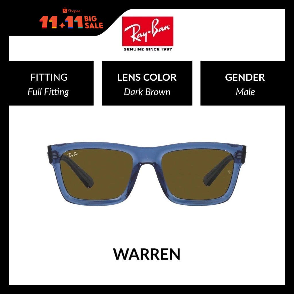 RAY-BAN WARREN - RB4396F 668073 MOLDED ACETATE MAN SUN Full Fitting ...