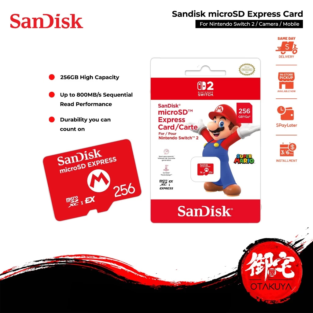 【12.25 SALE】Sandisk Nintendo Switch 2 MicroSD Express Card Mario ...