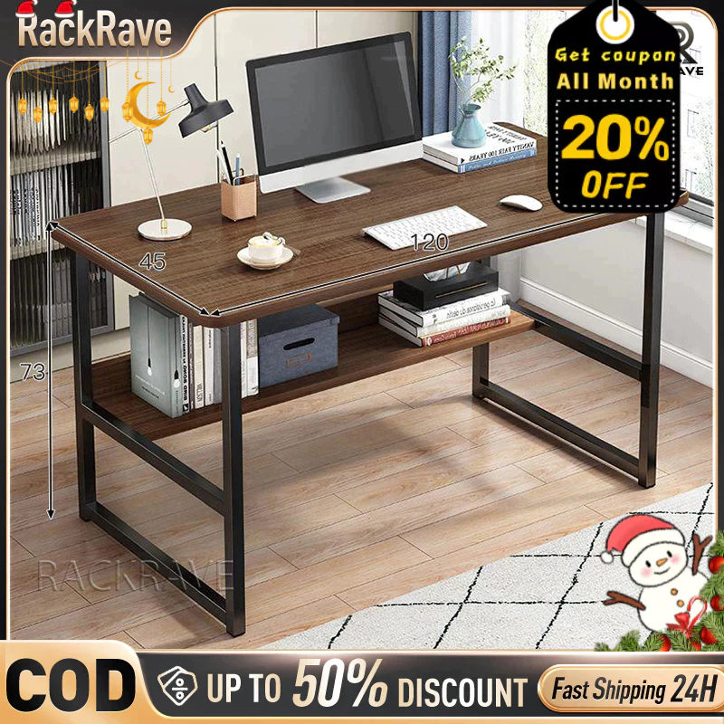 RR-60CM Study Table Office Desk Table With Shelves Wooden Laptop Table ...