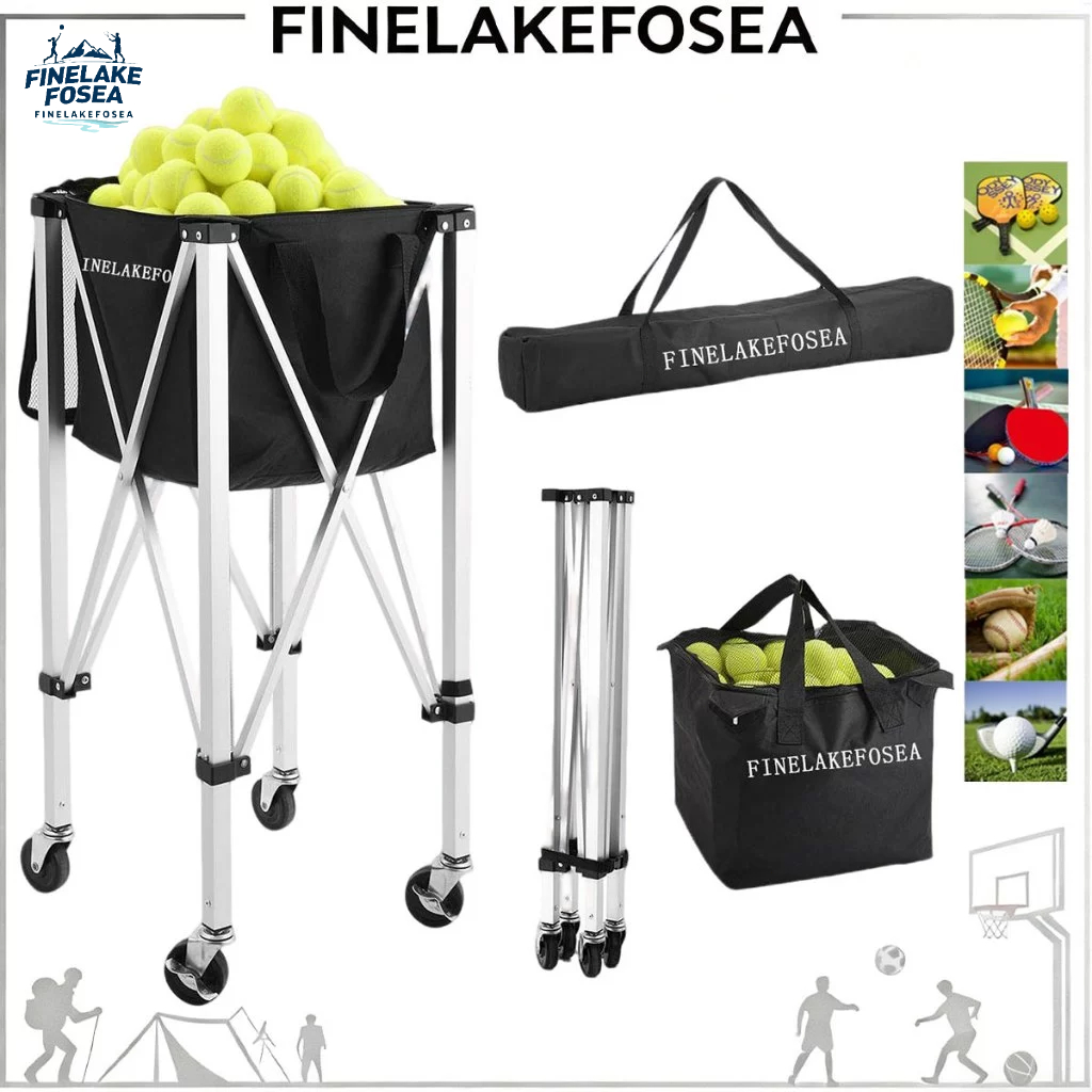 IN STOCK Pickleball Basket Portable Foldable with Wheel for Tennis/Ping ...