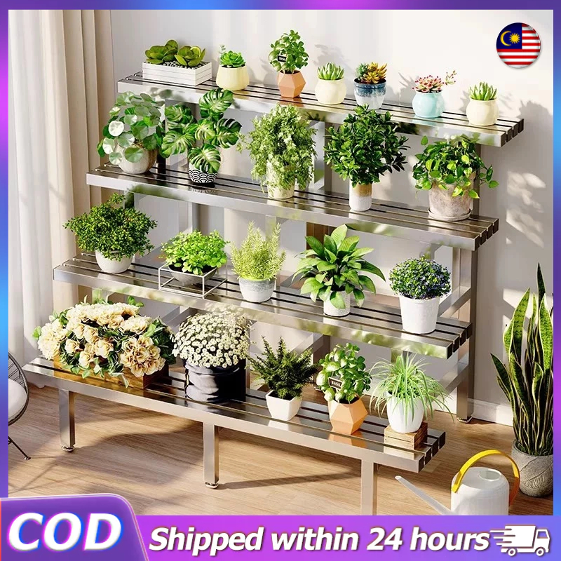 Rak Bunga Bertingkat Rak Pasu Bunga Outdoor Stainless Steel Flower Rack ...