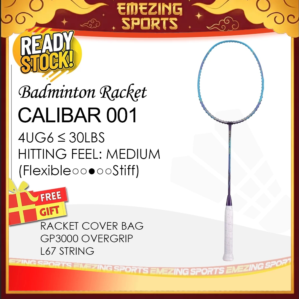 (READY STOCK) 3D Calibar 001 4UG6 Badminton Racquet Unstrung (Free ...