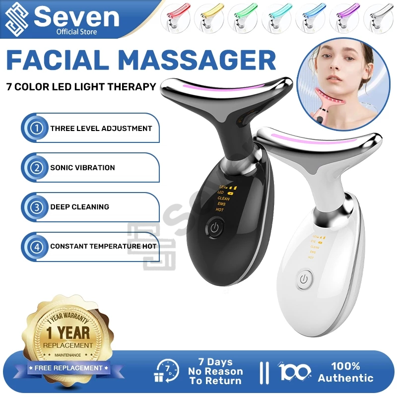 [Seven] Face massager neck massage alat mesin urut muka high frequency ...