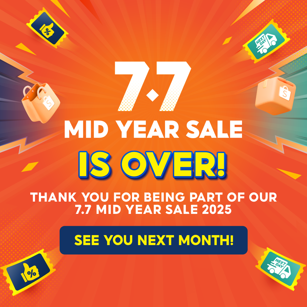 Shopee 7.7 Mid Year Sale 2025 | Shopee Lagi Murah 50% Off Daily