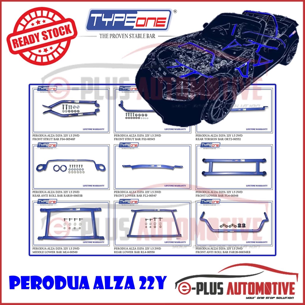 Perodua Alza 2022 Type One Stable Bar Multi Point Strut Safety Racing ...