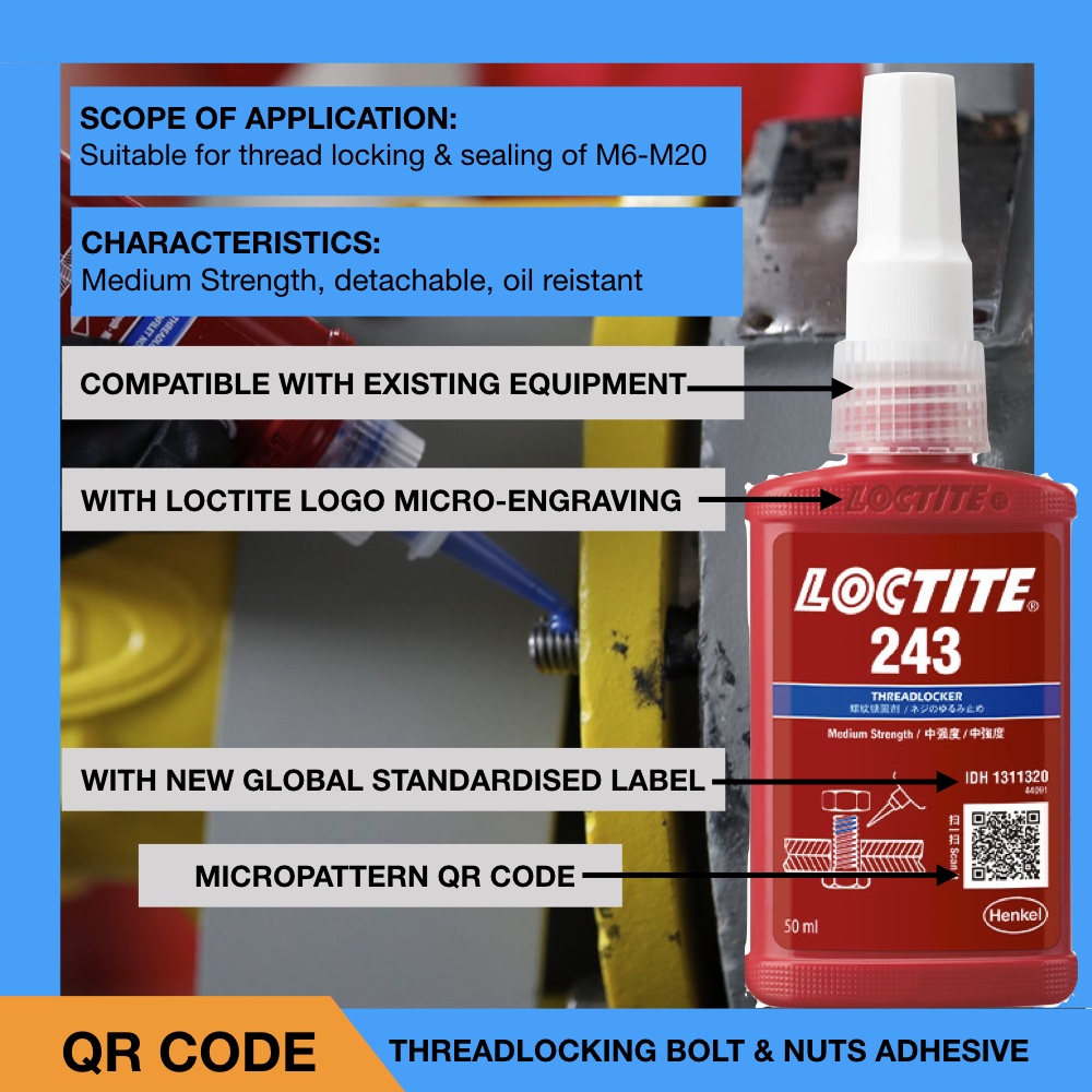 🔥GENUINE FOR ASIA MARKET🔥50ml 243 BLUE Bolt Nut Thread Seal Screw Glue ...