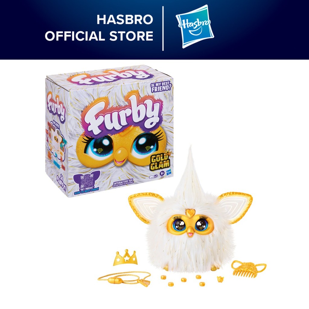 Furby Gold Glam Plush, Voice Activated, Interactive Toys for Kids 6 ...