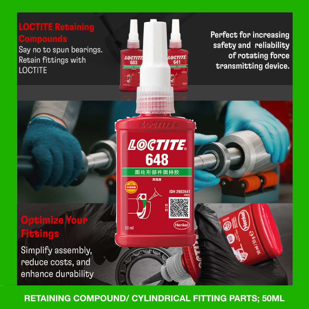 HIGH STRENGTH Loctite 648 50ml SHAFT BEARING BOND ENGINE RIM ALIGN ...