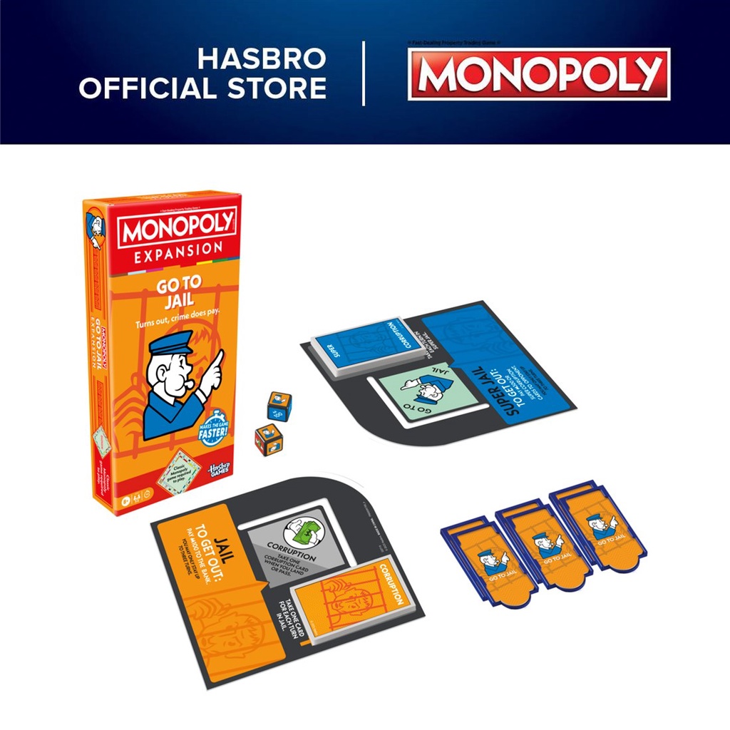 Monopoly Go to Jail Expansion, Enhances Classic Game, Faster Play, Ages ...