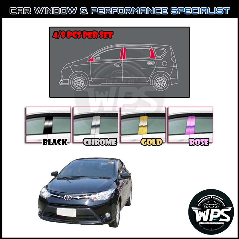 Toyota Vios 2014 2015 2016 2017 2018 Pillar Trim Cover Car Door Window ...