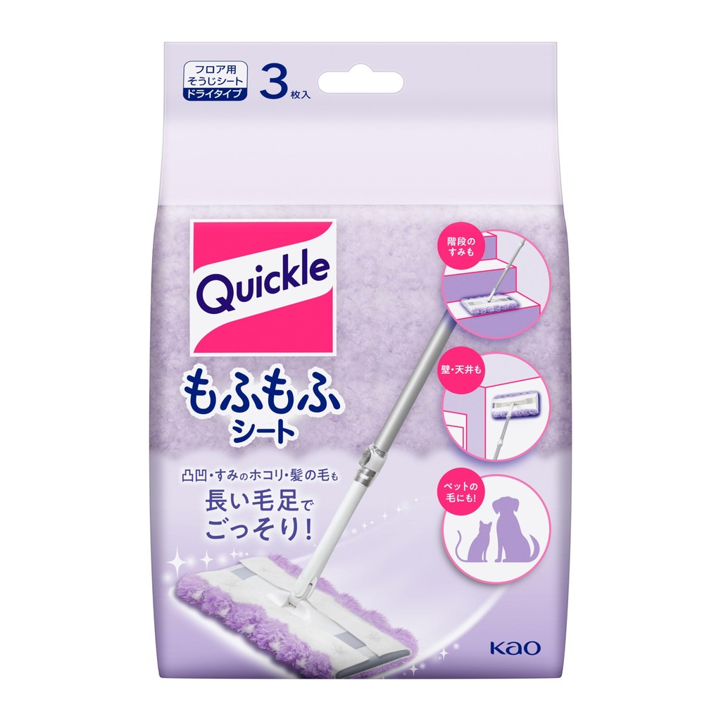 Quickle Kao Wiper Floor Cleaning Tool Fluffy Sheet 3 Sheets (Direct ...