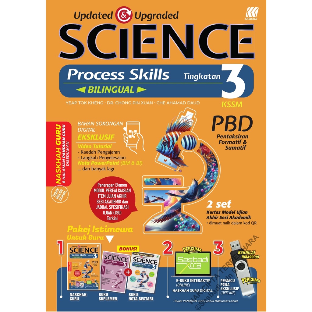 Sasbadi: Process Skills: Sains + Science: (+ Booklet): Tingkatan + Form 3: SPS25SA3 ...