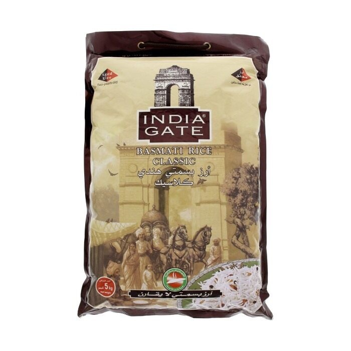 India Gate Classic Basmati Rice - 5Kg (Imported from India) | Shopee ...