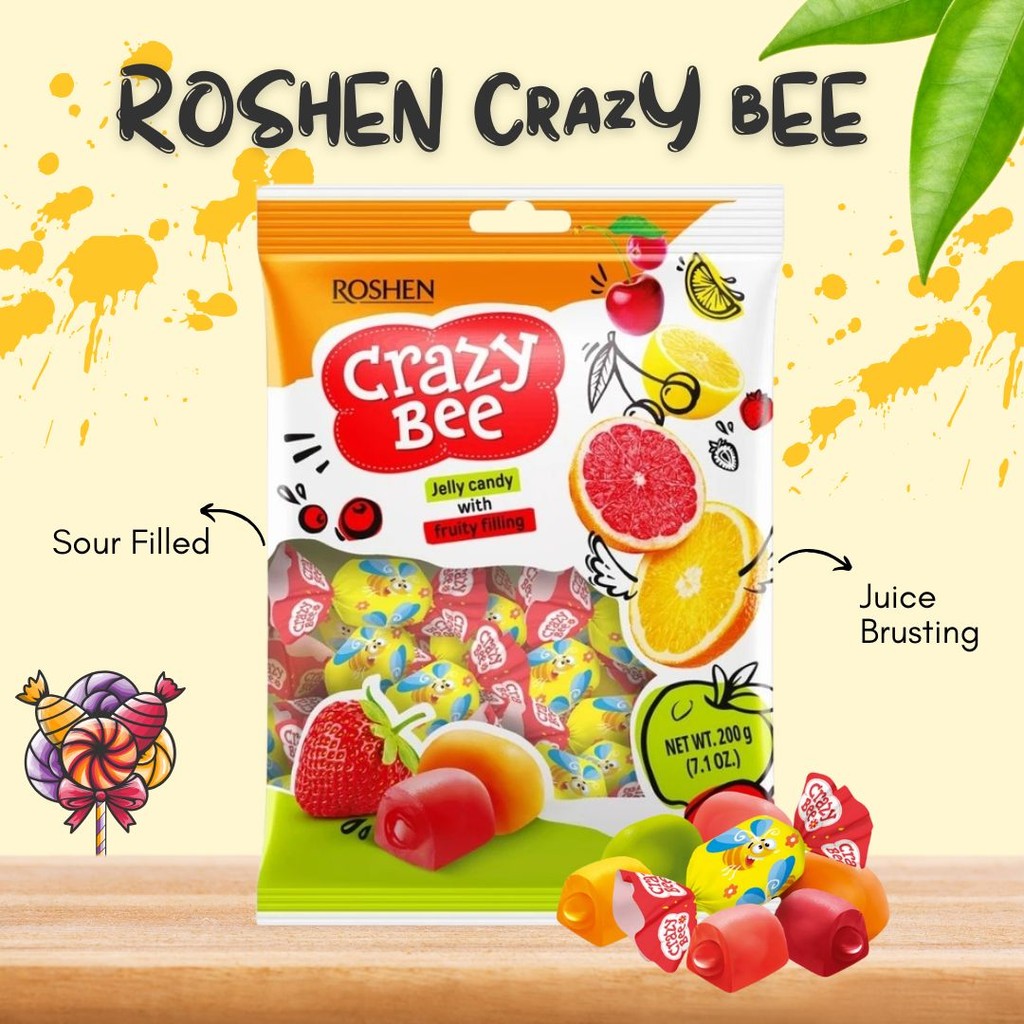 Roshen Crazy Bee Fruity Gummy Candy (200g, 500g, 1kg) | Shopee Malaysia