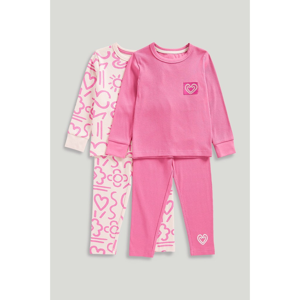 Mothercare Scribble Ribbed Pyjamas - 2 Pack | Shopee Malaysia